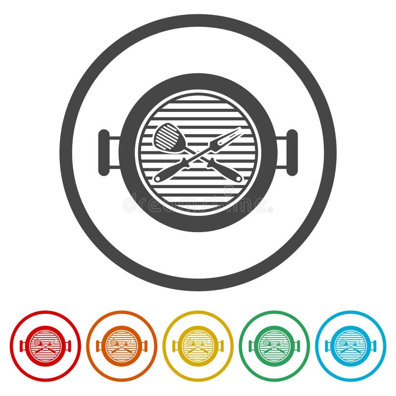 Grill Icons Set Flat Graphic Design - Illustration Stock Vector ...