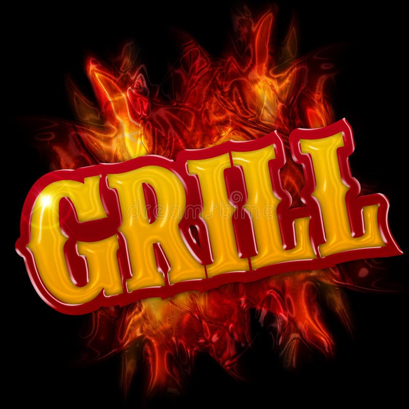 Grill On Fire Clipart Words