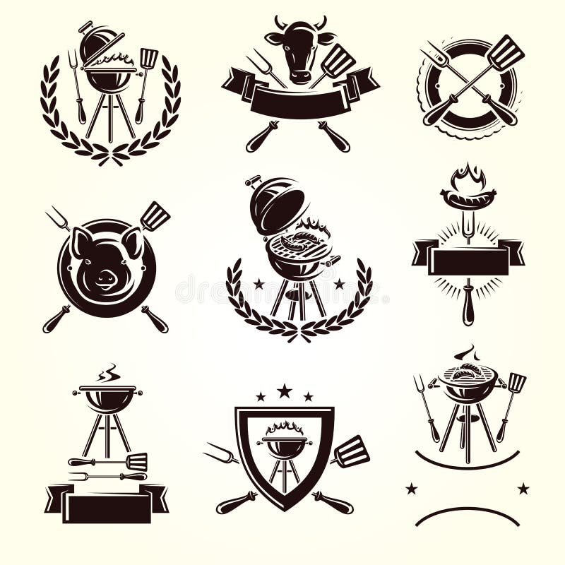 Grill elements set. Vector stock vector. Illustration of quality - 40836844