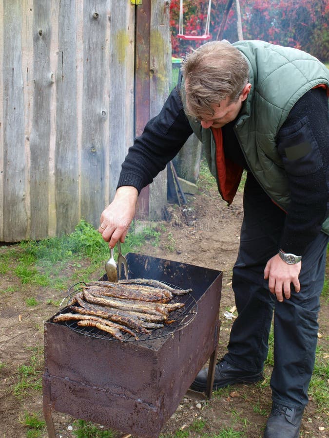 Grill lamprey stock photo. Image of fork, specific, outdoor - 27217886