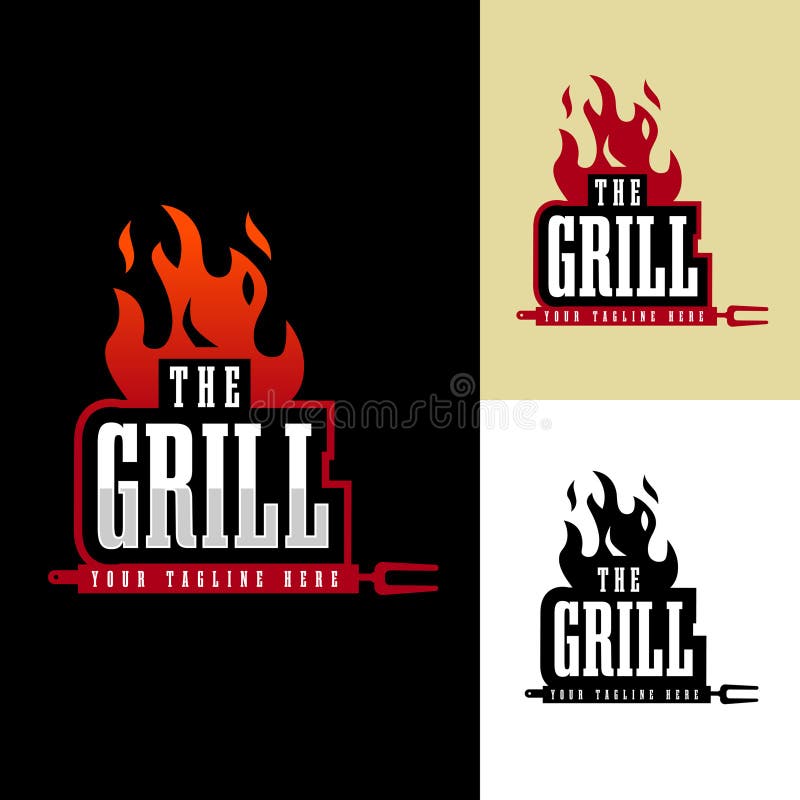 Grill logo restaurant stock illustration. Illustration of vector ...