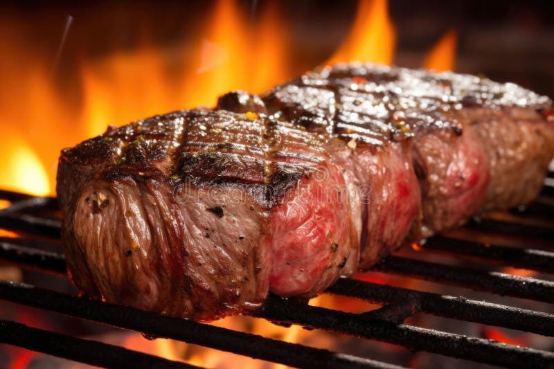 Grill Marks Visible on a Sizzling Asado Cut Stock Illustration ...