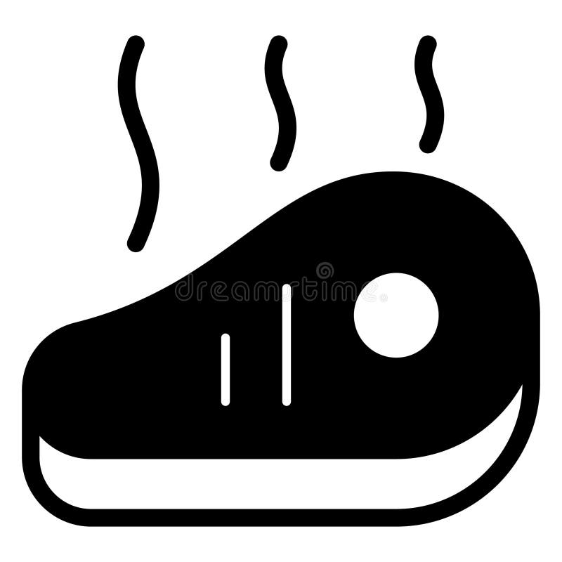 Grill Meat with Bone Solid Icon, Cooking Concept. Vector Graphics Stock ...
