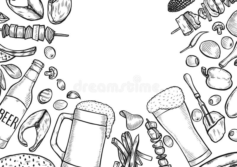 Grill Menu Design Template. Stock Vector - Illustration of collection ...