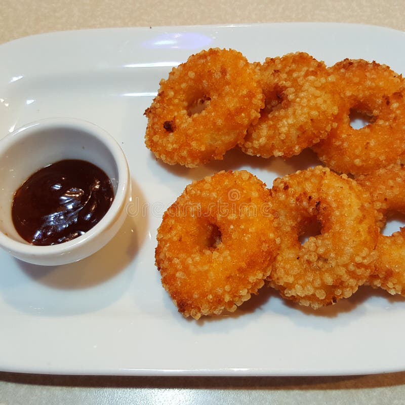 The Grill Minced Prawn Donut Stock Image - Image of food, delicious ...