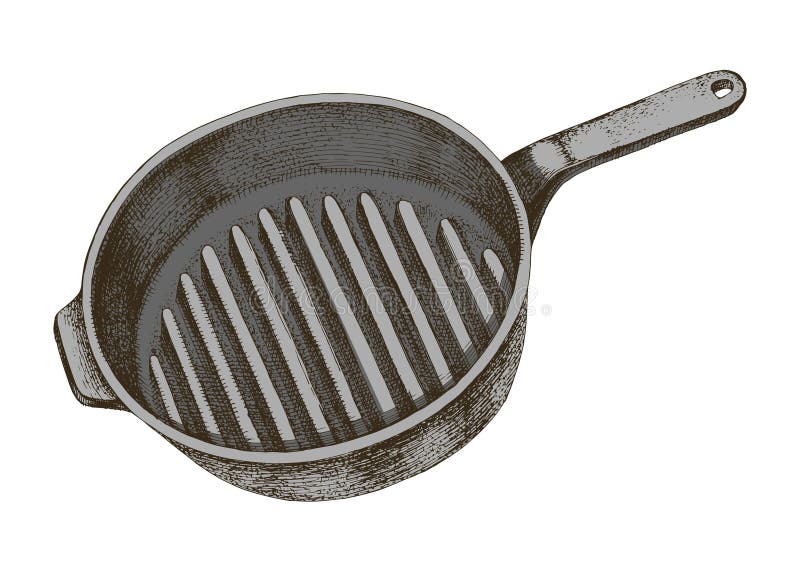 Grill Pan with Handle Vector Stock Vector - Illustration of equipment ...