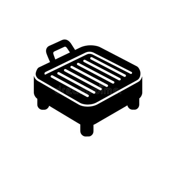 Grill pan icon stock vector. Illustration of symbol - 306213420