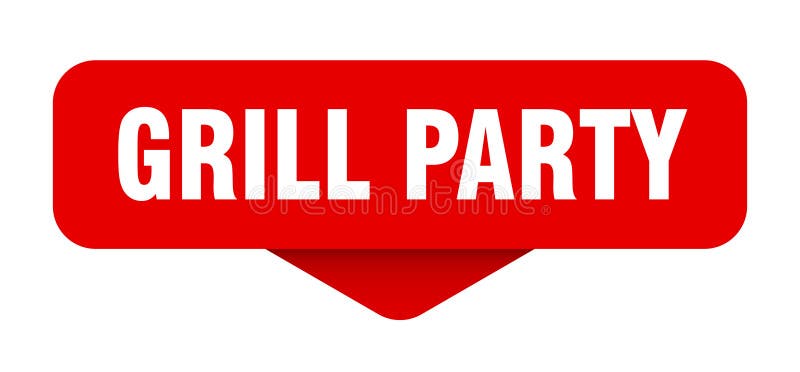 Grill Party Sticker. Grill Party Sign on Transparent Background Stock ...