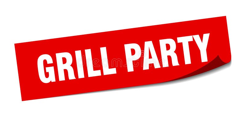 Grill Party Sticker. Grill Party Isolated Sign. Grill Party Stock ...