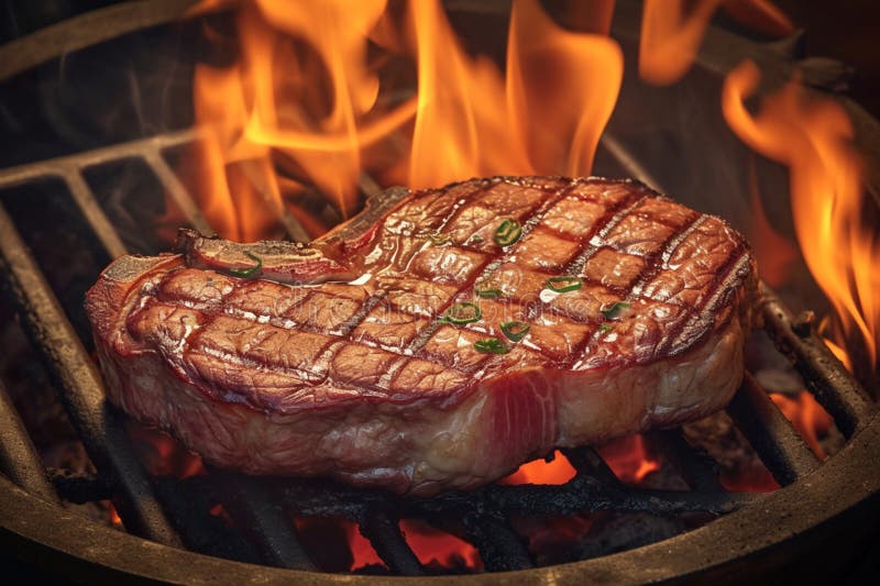 Grill Perfection Beef Steaks Ablaze, Capturing the Essence of Barbecue ...