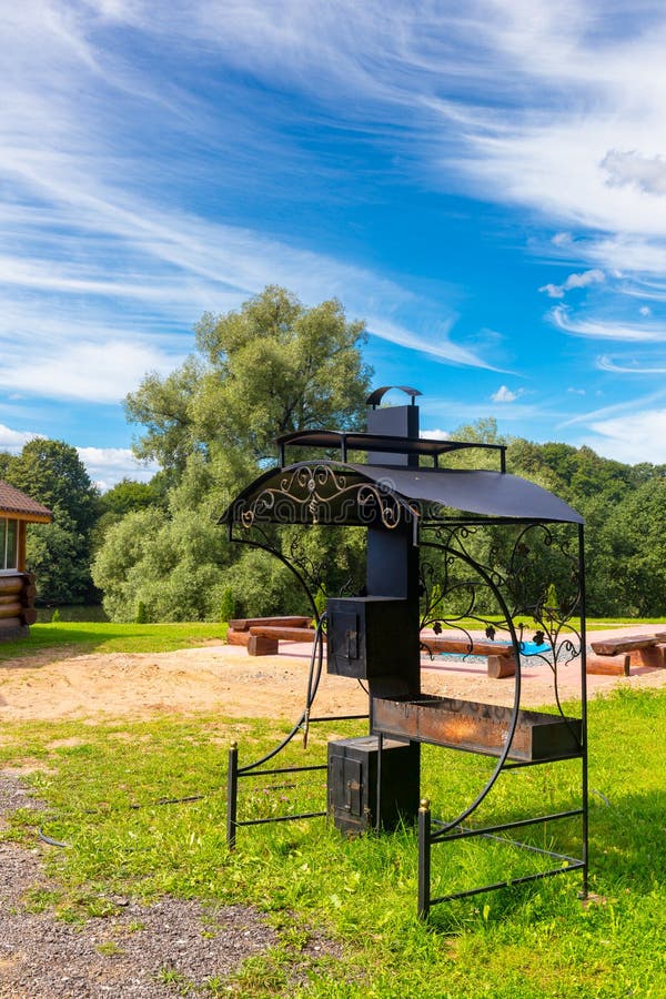 Grill place stock photo. Image of wooden, summer, skewer - 60169772