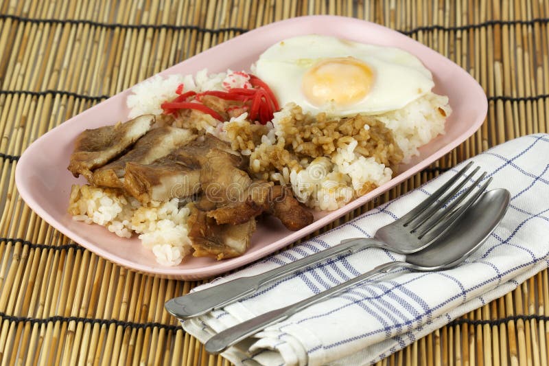 Grill Pork with rice stock image. Image of sauce, meal - 43124251