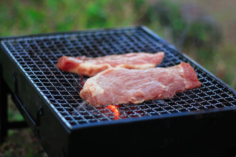 Grill Ready Preparing the Perfect BBQ Stock Photo - Image of fire ...