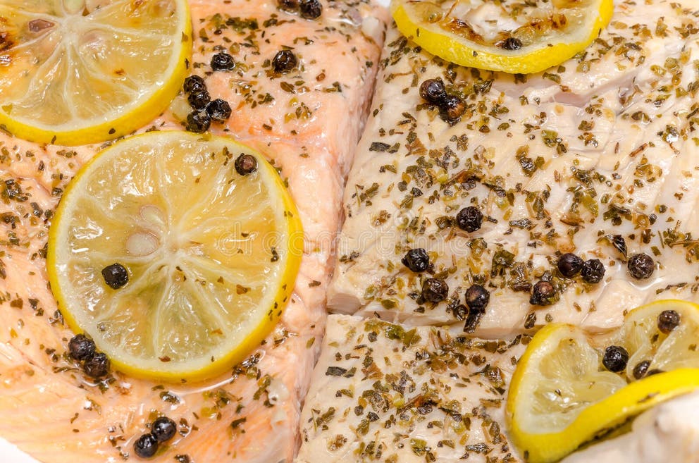 Grill Salmon and Carp stock photo. Image of baked, expensive - 27965336