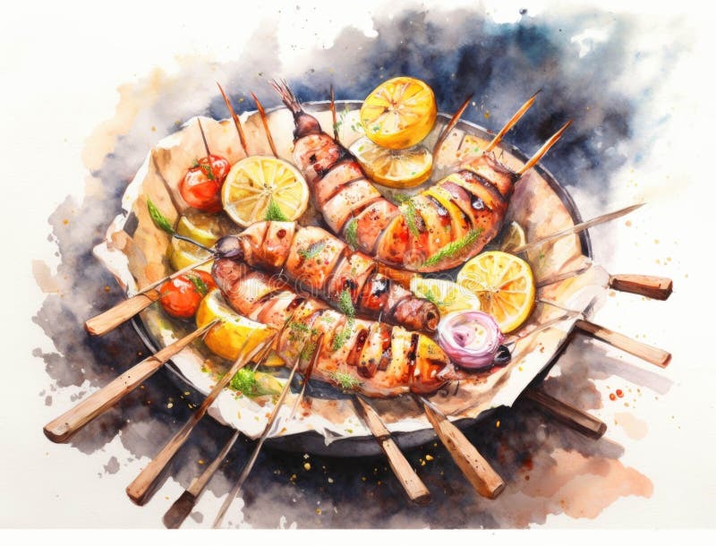 A Grill Sizzling with an Array of Meats Marinated To Perfection ...