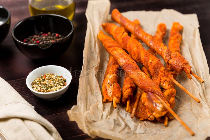 Grill sticks stock image. Image of chicken, marinate - 54114391