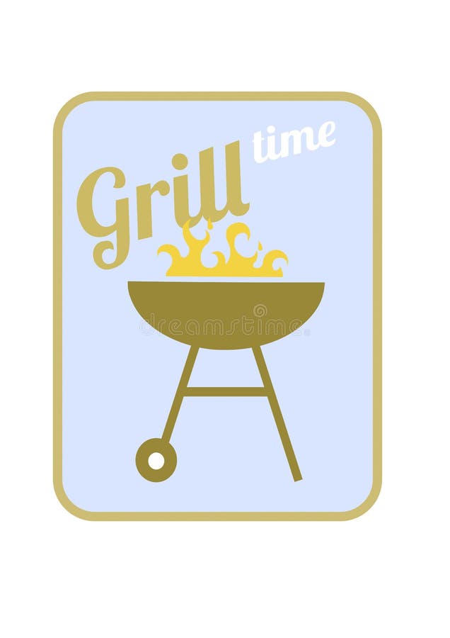Grill Time - Nice Illustration Stock Vector - Illustration of outdoor ...