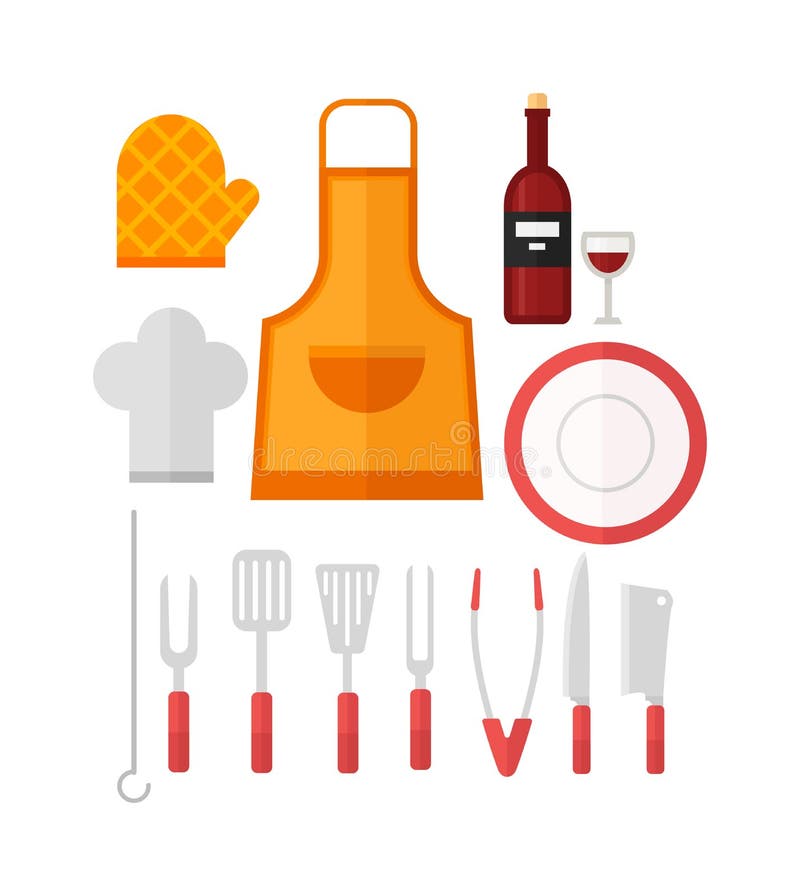 Grill tools vector set. stock vector. Illustration of isolated - 73688027