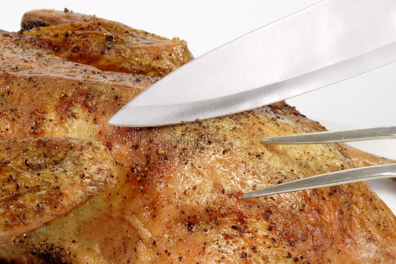 Grillad and arkivfoto. Bild av kött, kniv, kakor, matställe - 7349176