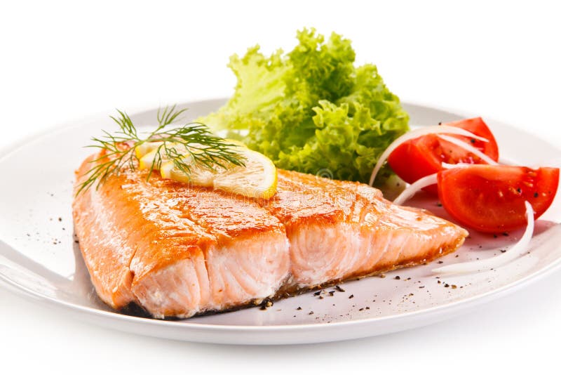 Grillad lax med ris arkivfoto. Bild av grön, dressing - 78851242