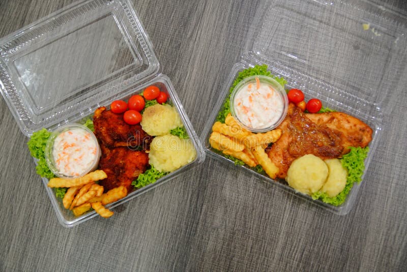 Fried Chicken Chop in a Container Box Stock Photo - Image of fresh ...