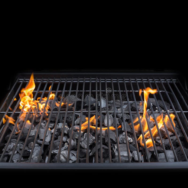 Grille De Gril De Barbecue BBQ, Le Feu, Charbon De Bois Image stock ...