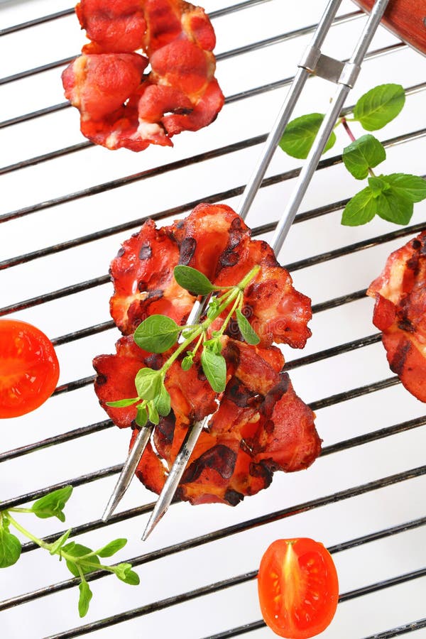 Grilled bacon stock image. Image of fattening, closeup - 31248877
