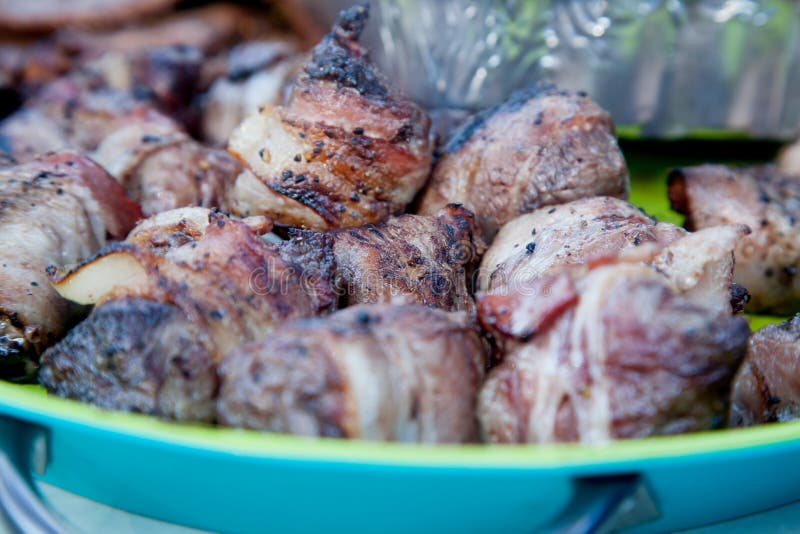 Grilled Bacon Wrapped Beef Medallions Stock Image - Image of picnic ...