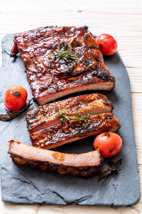 Grilled barbecue ribs pork stock photo. Image of fresh - 155302928