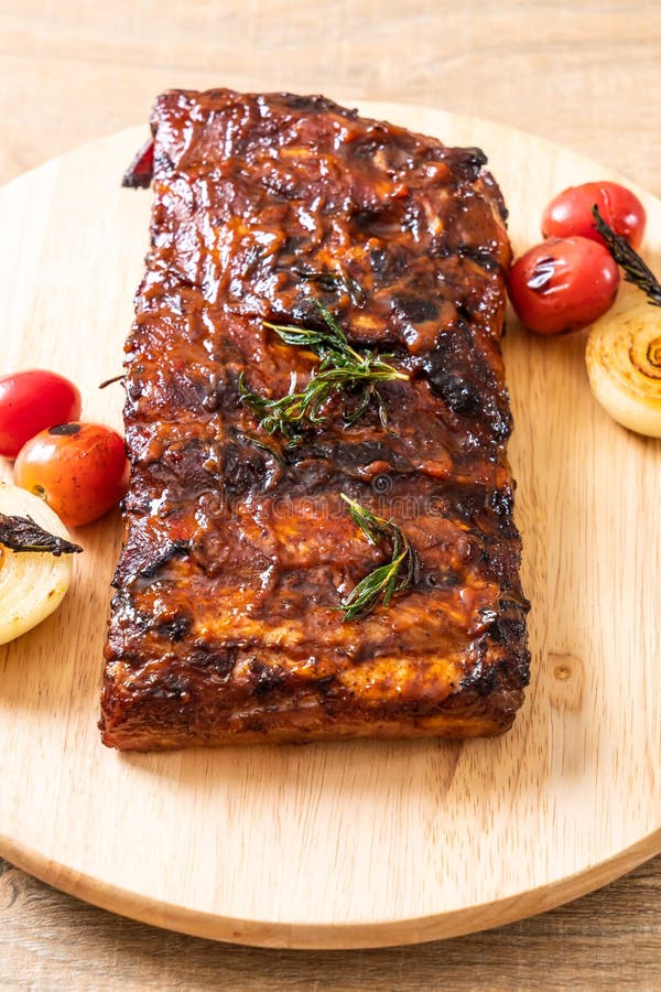 Grilled barbecue ribs pork stock photo. Image of roast - 178009398