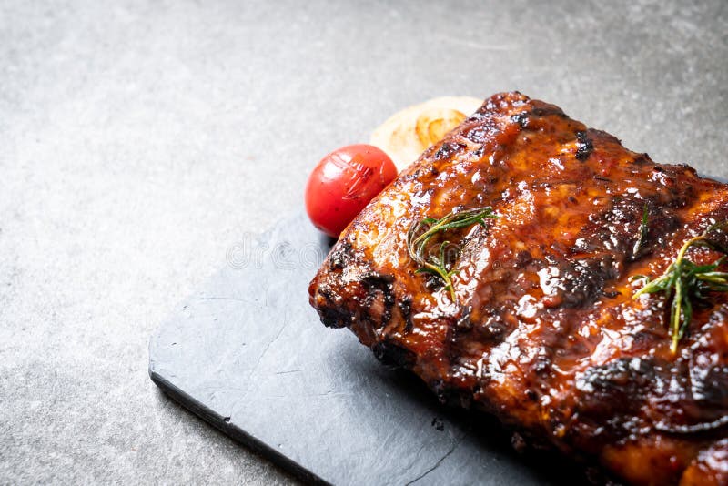 Grilled barbecue ribs pork stock photo. Image of american - 226380636