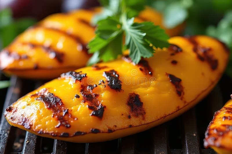 Grilled BBQ Mango Salsa Recipe Stock Illustration - Illustration of ...