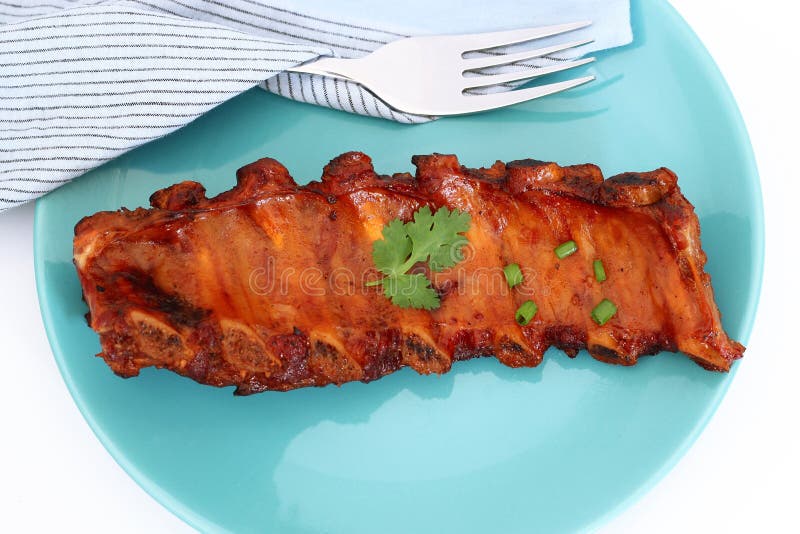 Grilled BBQ pork ribs stock image. Image of cook, flavor - 83235933