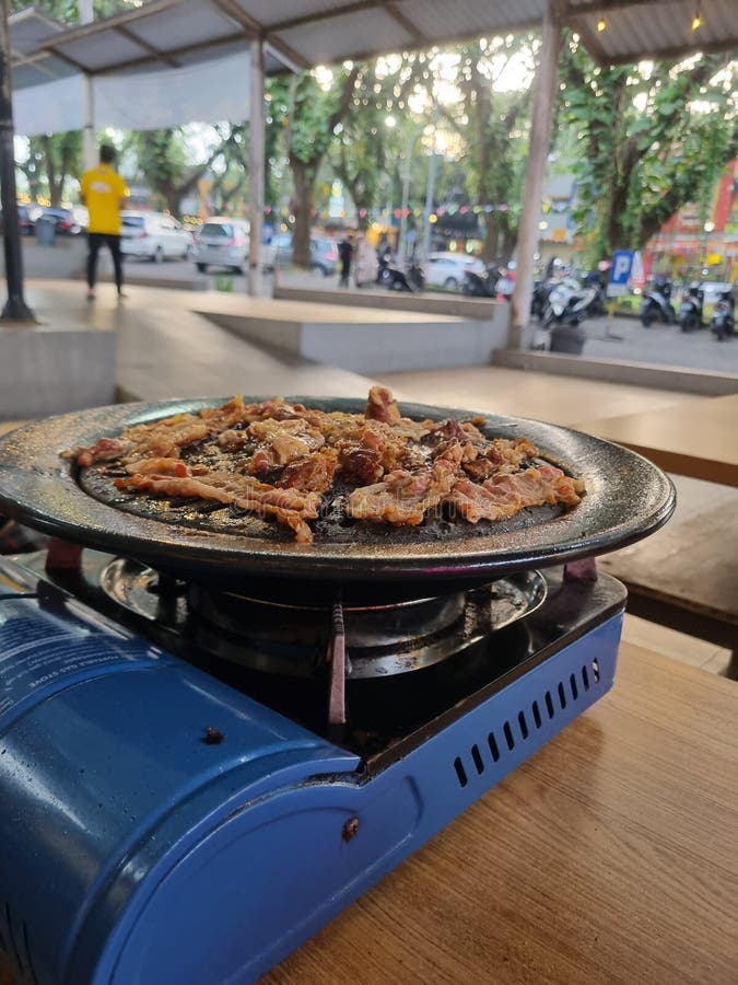 Grilled BBQ Slice Beef in the Atfernoon Stock Photo - Image of slice ...