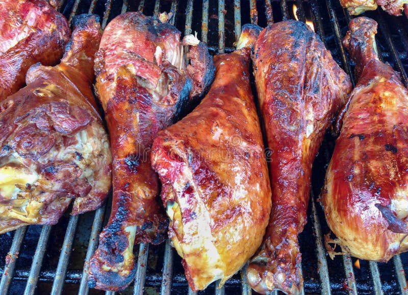 Grilled BBQ turkey legs stock photo. Image of meal, dinner - 32628020