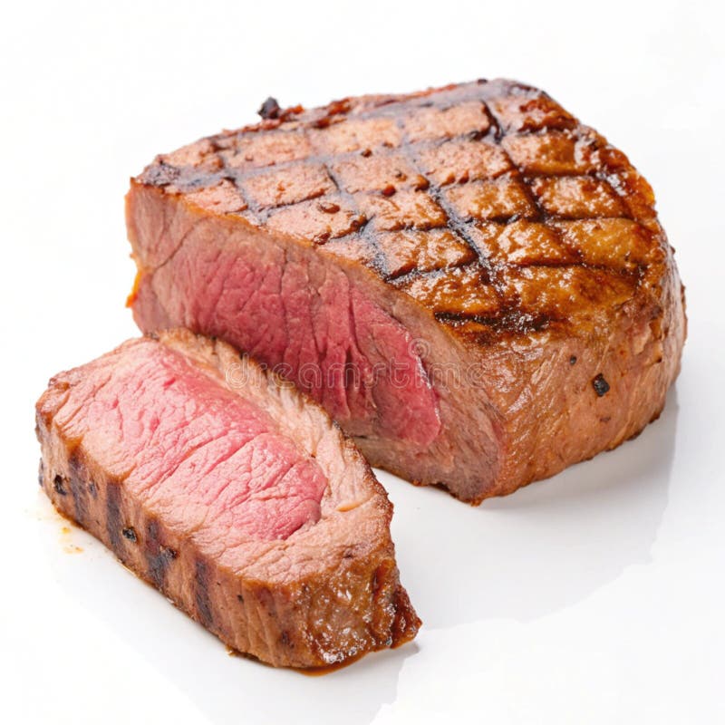 Grilled Beef Fillet Steak Meat Isolated on Transparent Background Stock ...