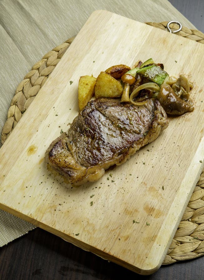 Grilled Beef Steak stock photo. Image of chopping, seasonings - 43563830