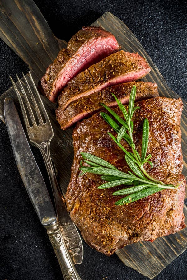 Grilled beef steak stock photo. Image of salad, cooked - 156570274