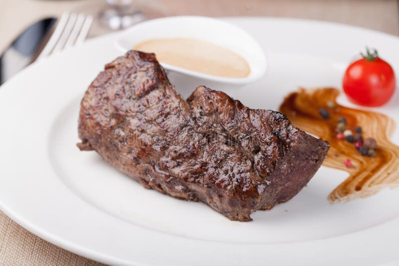 Grilled beef steak stock image. Image of grilled, pepper - 75783247