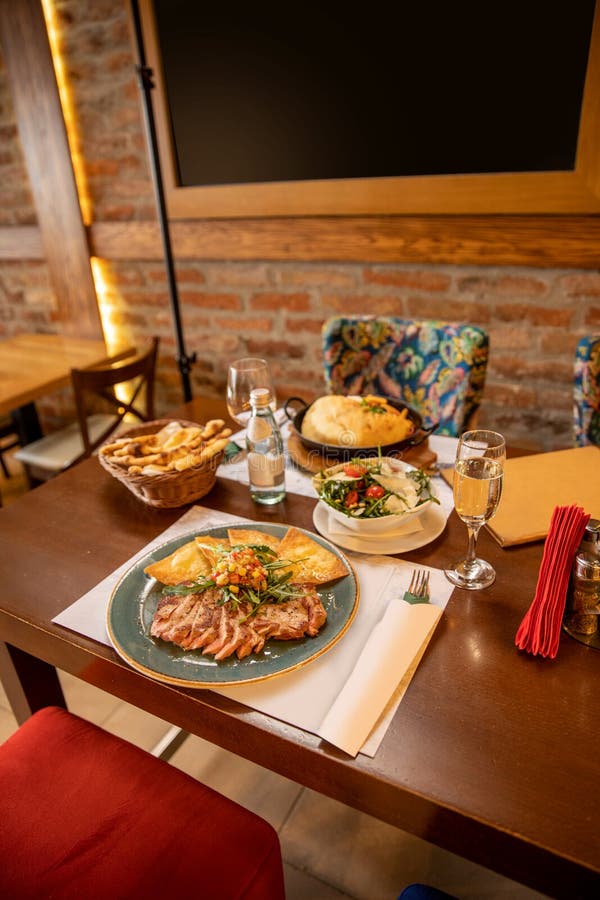 Grilled Beef Steak Fillet Served in the Restaurant Stock Image - Image ...