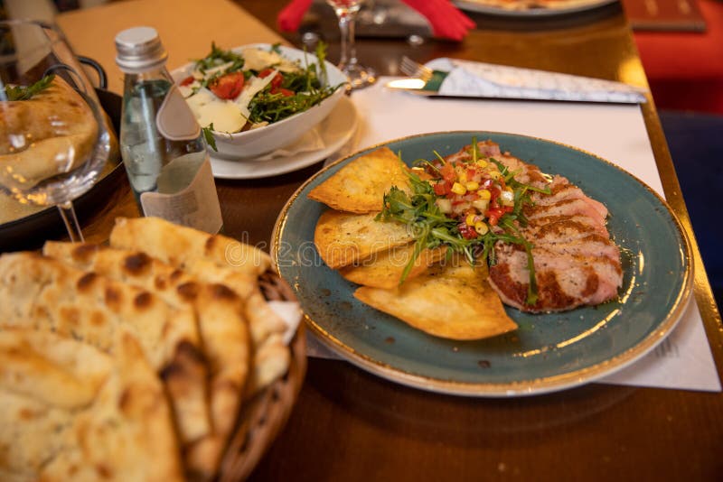 Grilled Beef Steak Fillet Served in the Restaurant Stock Photo - Image ...