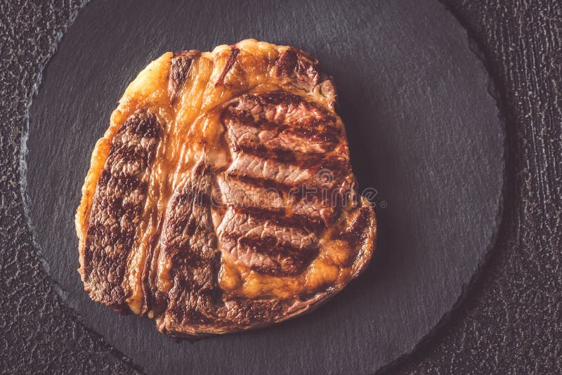 Grilled Beef Steak: Top View Stock Photo - Image of background, gourmet ...