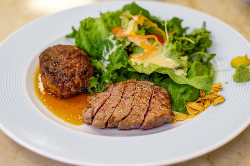 Grilled beef with wasabi stock image. Image of slice - 103043313