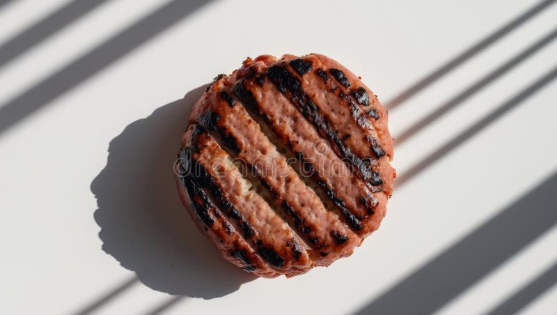 Grilled Burger Patty with Perfect Grill Marks. Stock Image - Image of ...