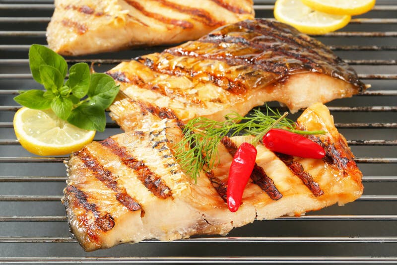 Grilled carp fillets stock photo. Image of fillets, grilled - 56728904