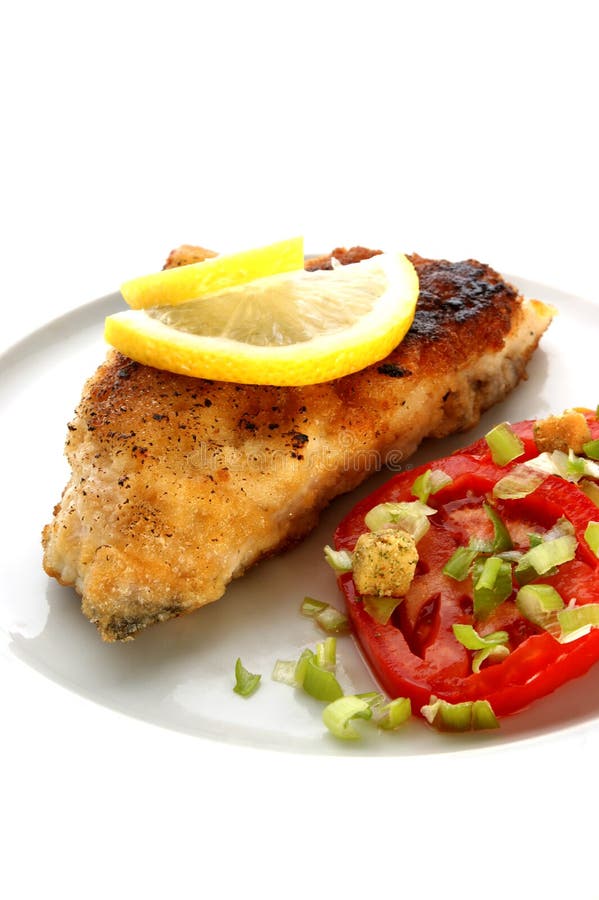 Grilled Carp Steak on Organic Potato Stock Image - Image of vegetables ...