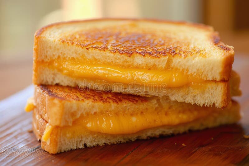 Grilled Cheddar Cheese Sandwich on Wooden Board Stock Photo - Image of ...