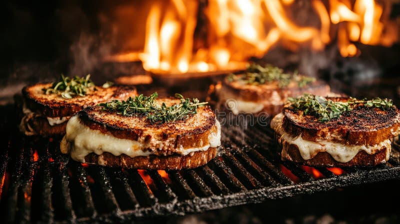 Grilled Cheese Inferno: a Sizzling Feast of Deliciousness Stock Image ...
