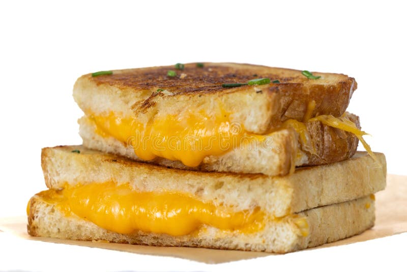 Grilled Cheese with Melting Cheese Dripping from the Inside Stock Image ...