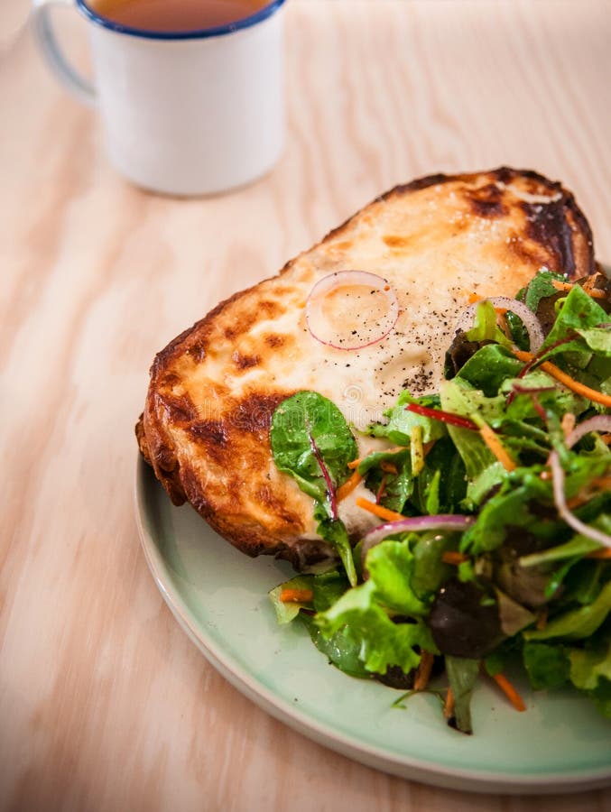 Grilled Cheese Sandwich and Spring Mix Salad Stock Photo - Image of ...